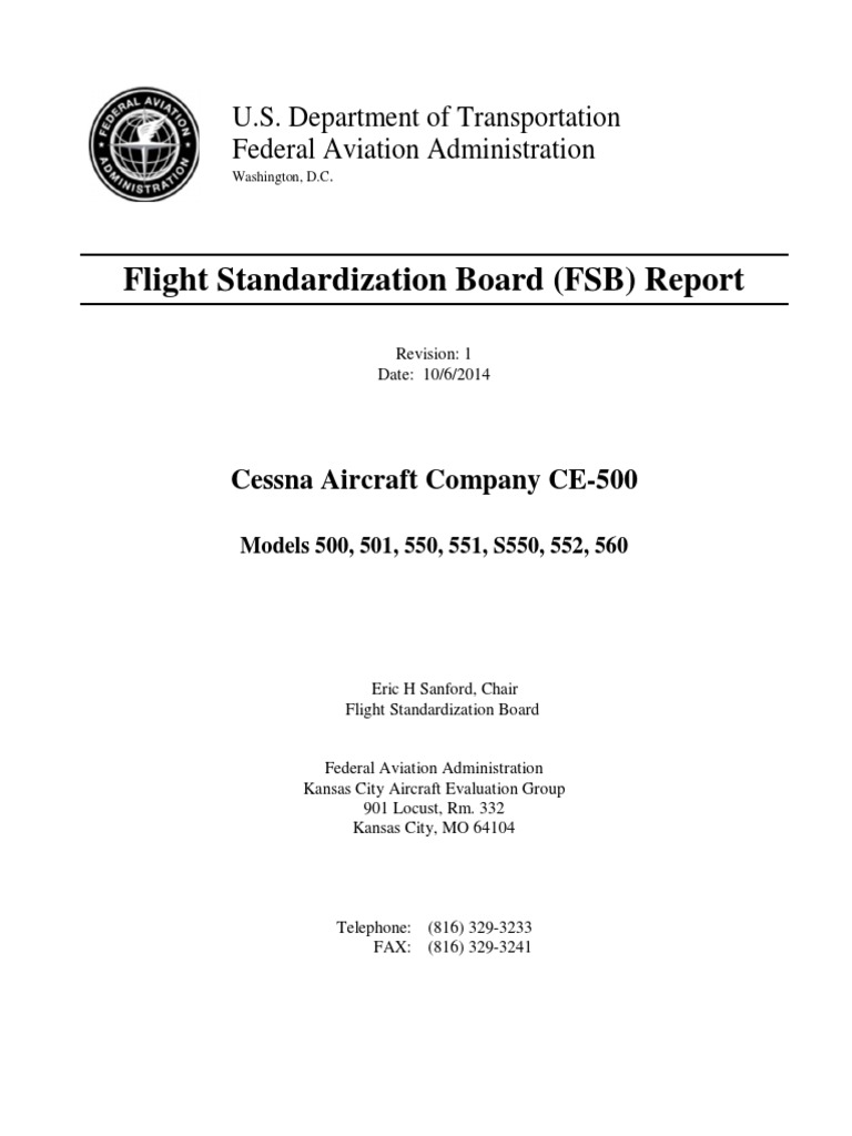 Faa Flight Standarization 560 550 Board Cessna 500 | PDF | Spaceflight ...