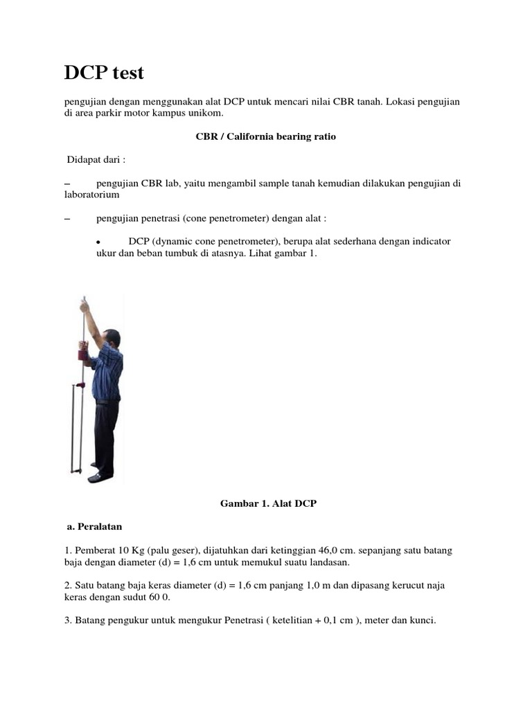 Pengujian DCP untuk Nilai CBR Tanah | PDF