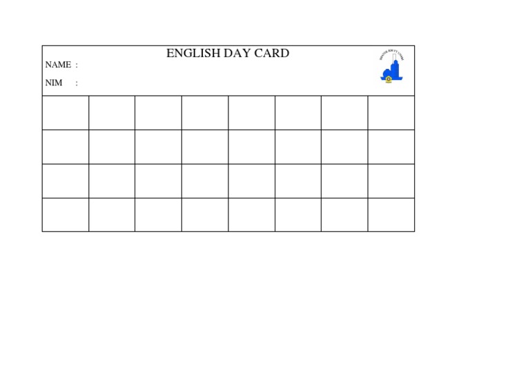 English Day Card | PDF