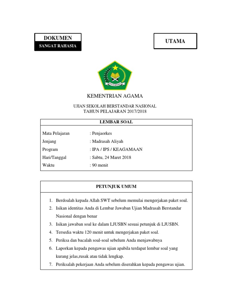52+ Contoh Sampul Naskah Ujian Sekolah