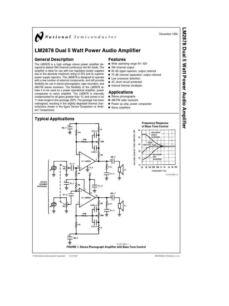Data Sheet Amplificador Audio | Amplificador | Fuente de alimentación