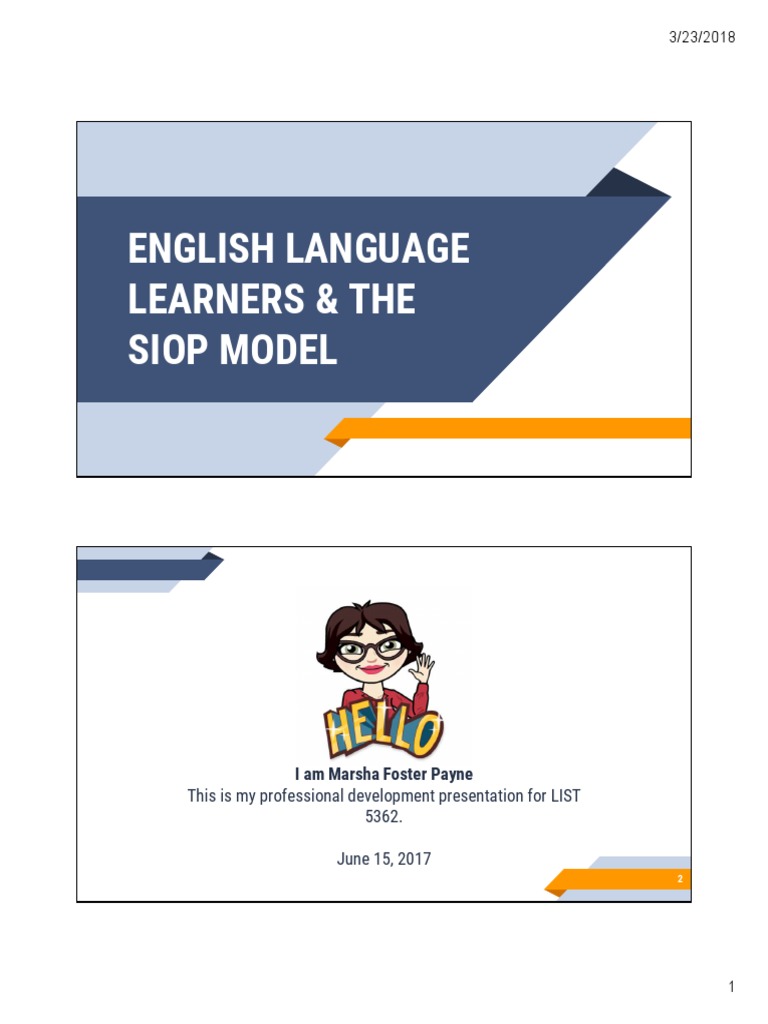 PD Presentation - Siop | PDF | Learning | Teachers
