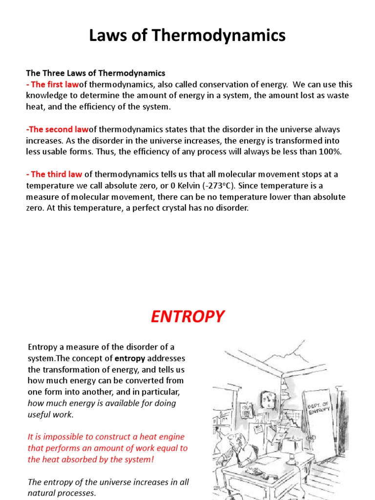 The Three Laws of Thermodynamics | PDF | Entropy | Diesel Engine