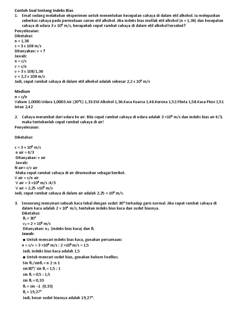 Contoh Soal Tentang Indeks Bias | PDF