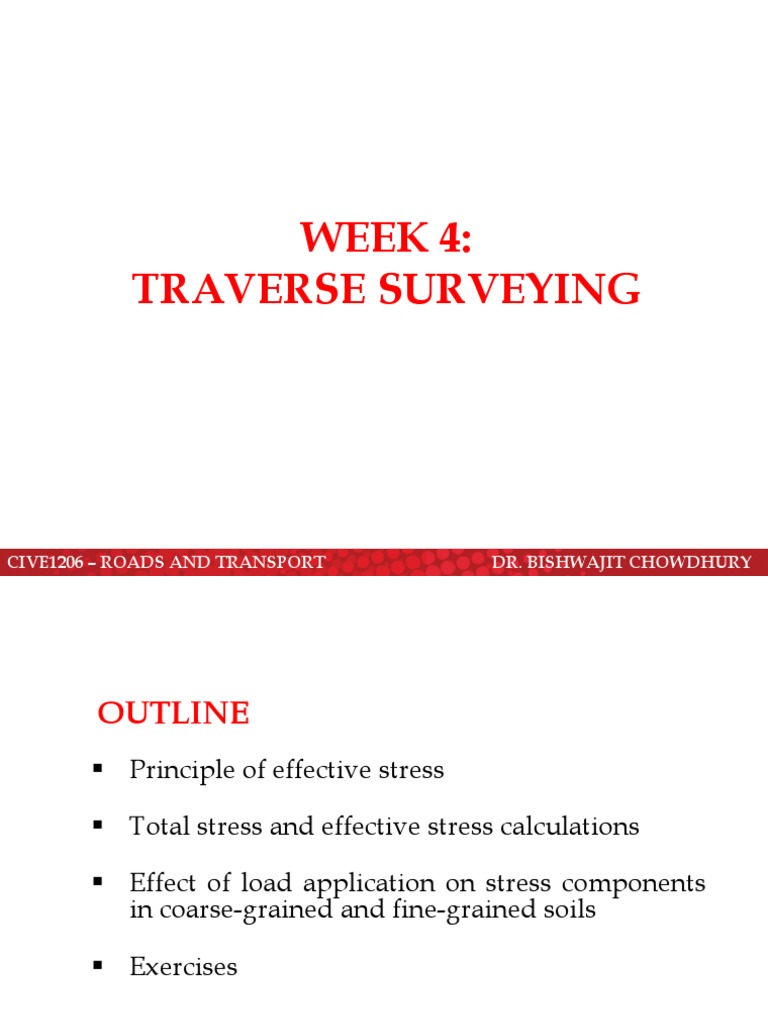 CIVE1206 - 1810 - Week 4 Traverse Surveying | PDF | Surveying | Latitude