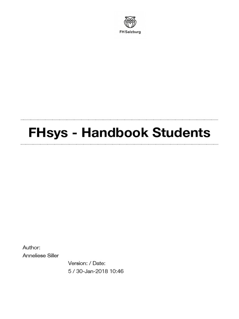 FHsys - Handbook Students | PDF | Thesis | Internship