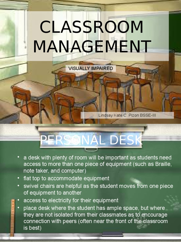 Classroom Management For Visually Impaired | PDF | Classroom | Visual ...