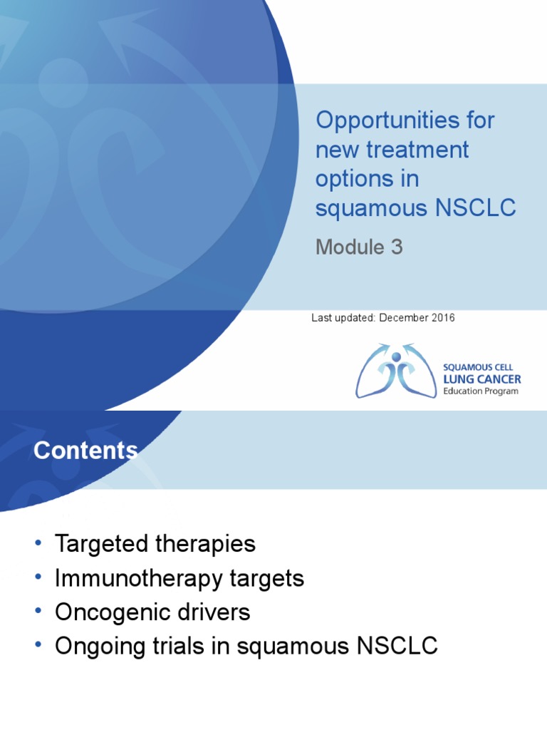 Opportunities For New Treatment Options in Squamous NSCLC: Last Updated ...