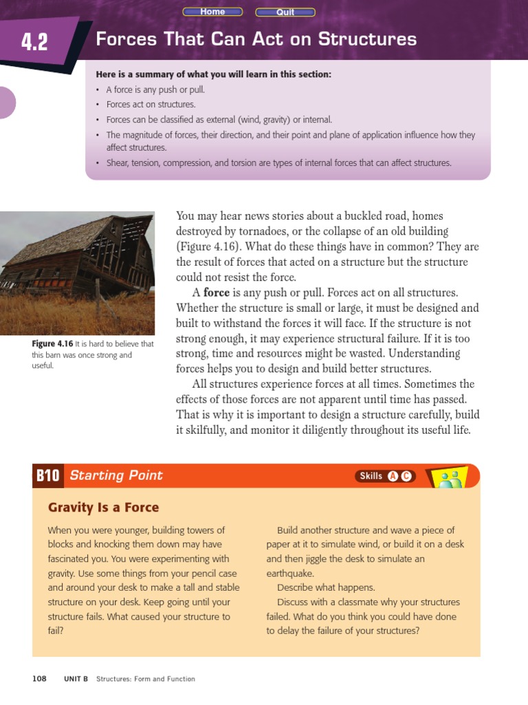 Sci7 Unit B Sec04-02 | PDF | Structural Load | Force