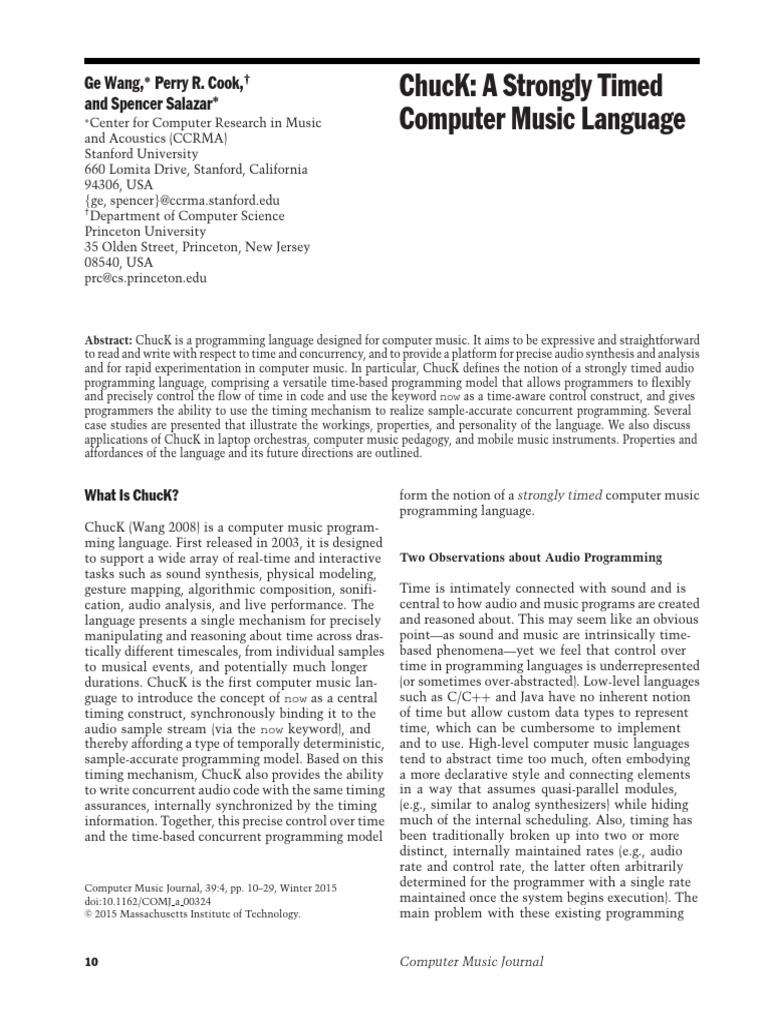 2015 CMJ Chuck | PDF | Programming Language | Thread (Computing)