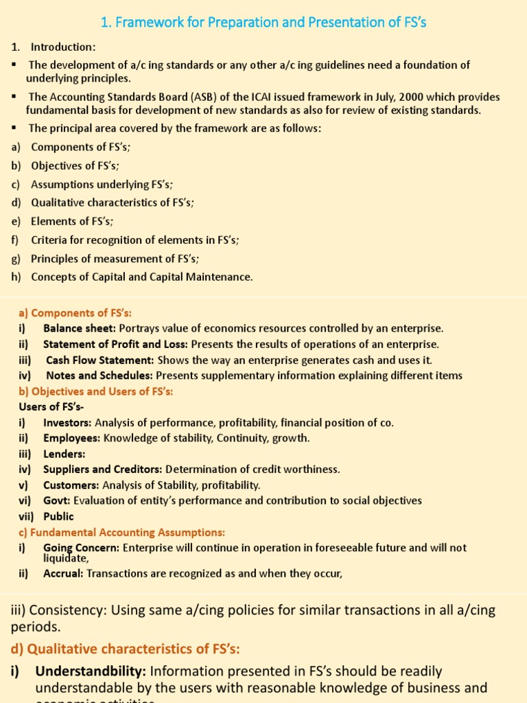 Framework For Preparation and Presentation of FS's | PDF | Earnings Per ...