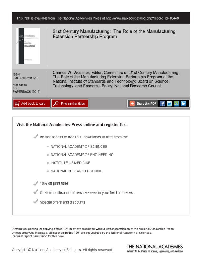 The Role of The Manufacturing Extension Partnership Program | PDF ...