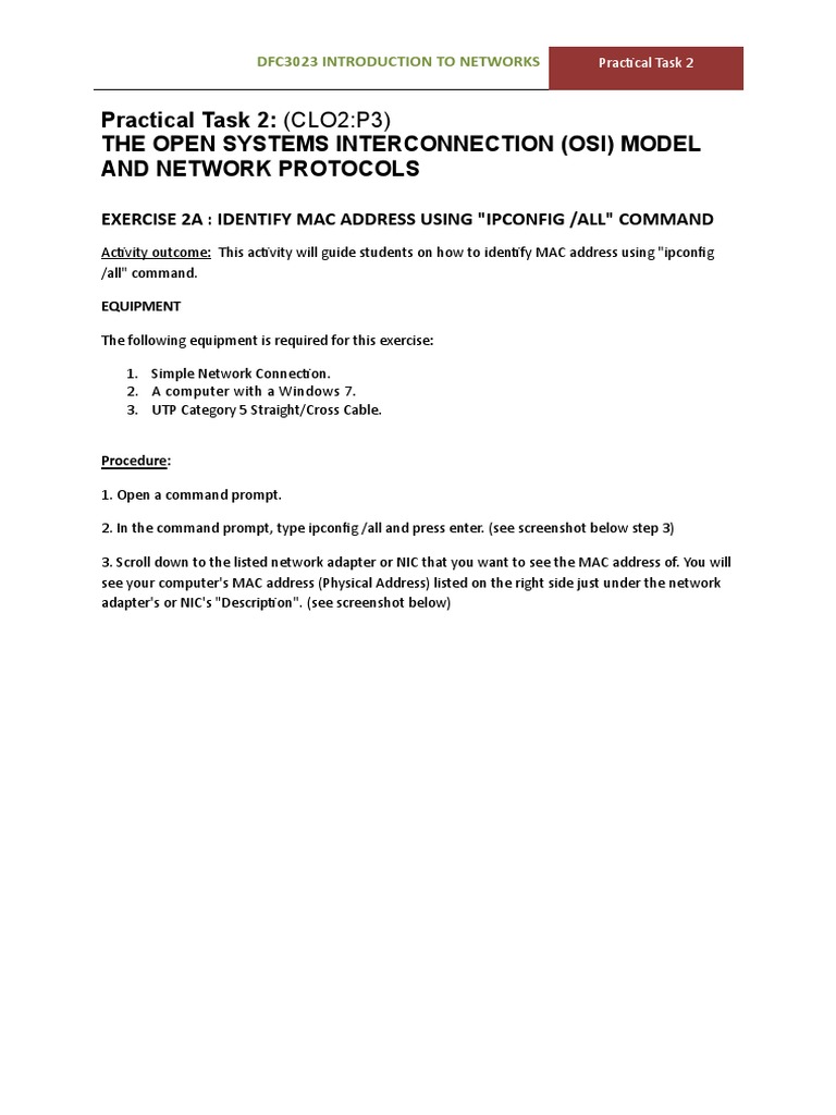Practical Task 2 - Configuring DHCP | PDF | Ip Address | Computer Network