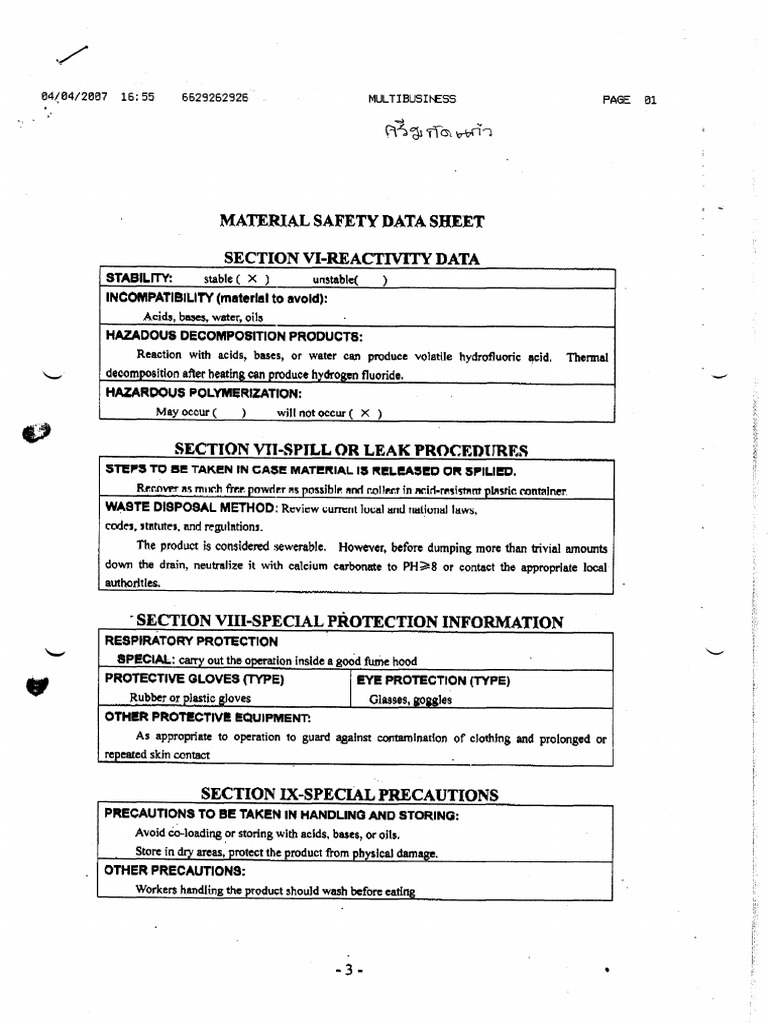 MSDS for Torlin ST-201 corrosion cream | PDF | Chemical Elements ...