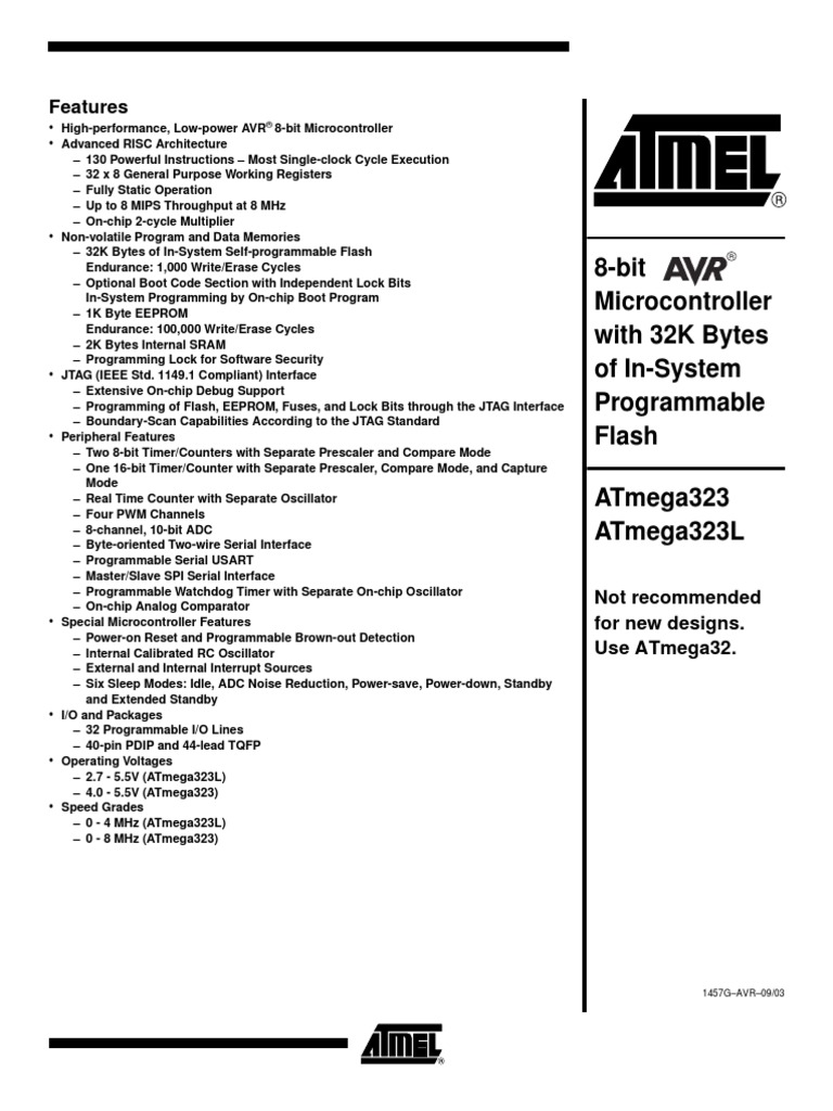 ATmega 323 | PDF | Microcontroller | Analog To Digital Converter
