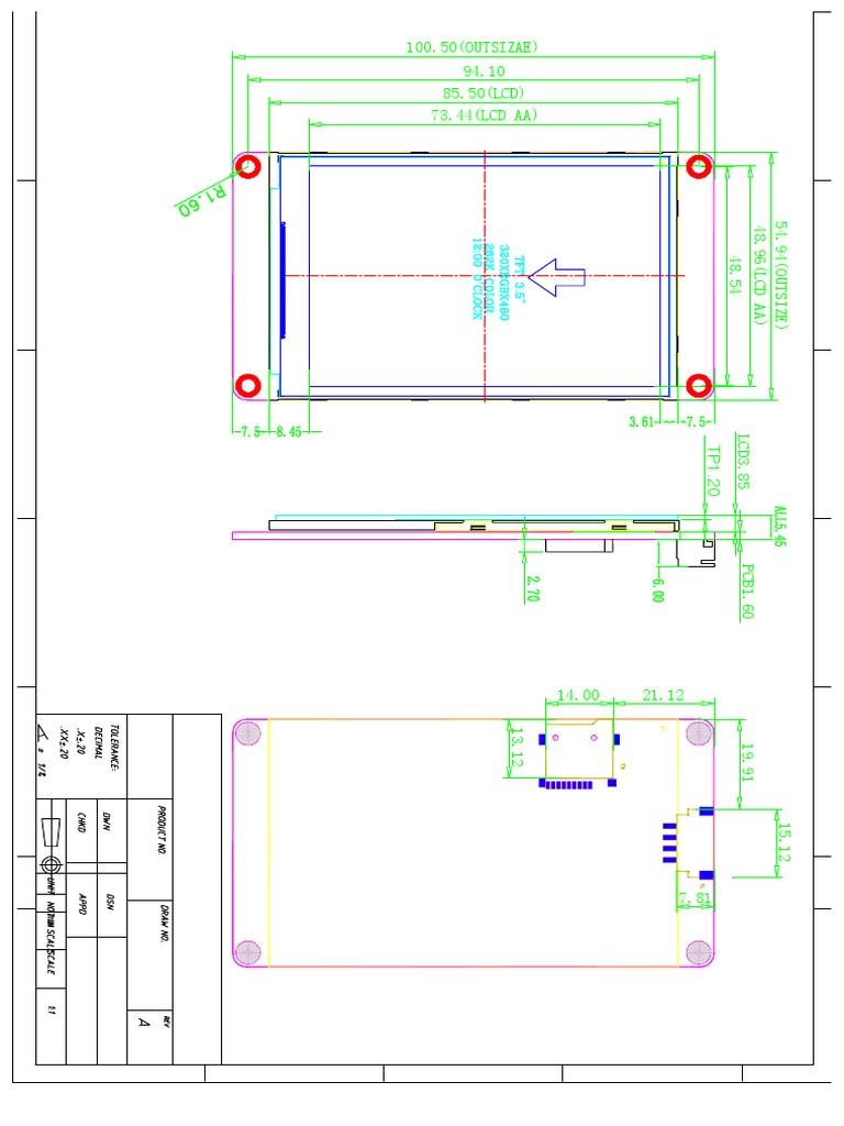 Nextion Display Dimensions Overview | PDF