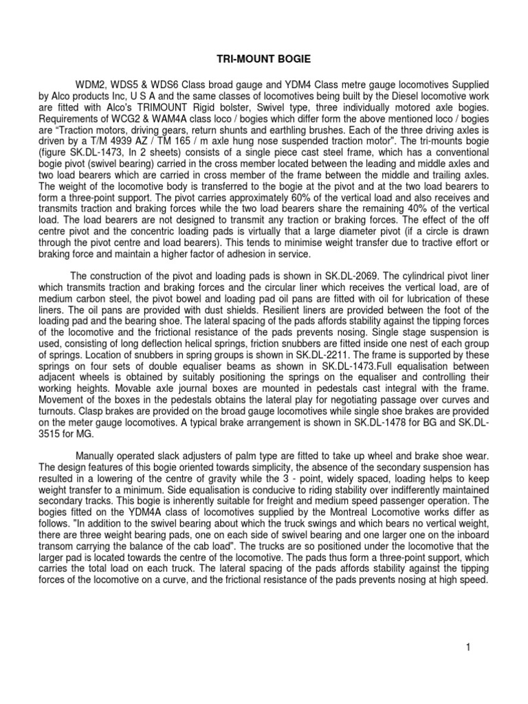 Tri-Mount Bogie Specifications and Design | PDF | Bearing (Mechanical ...