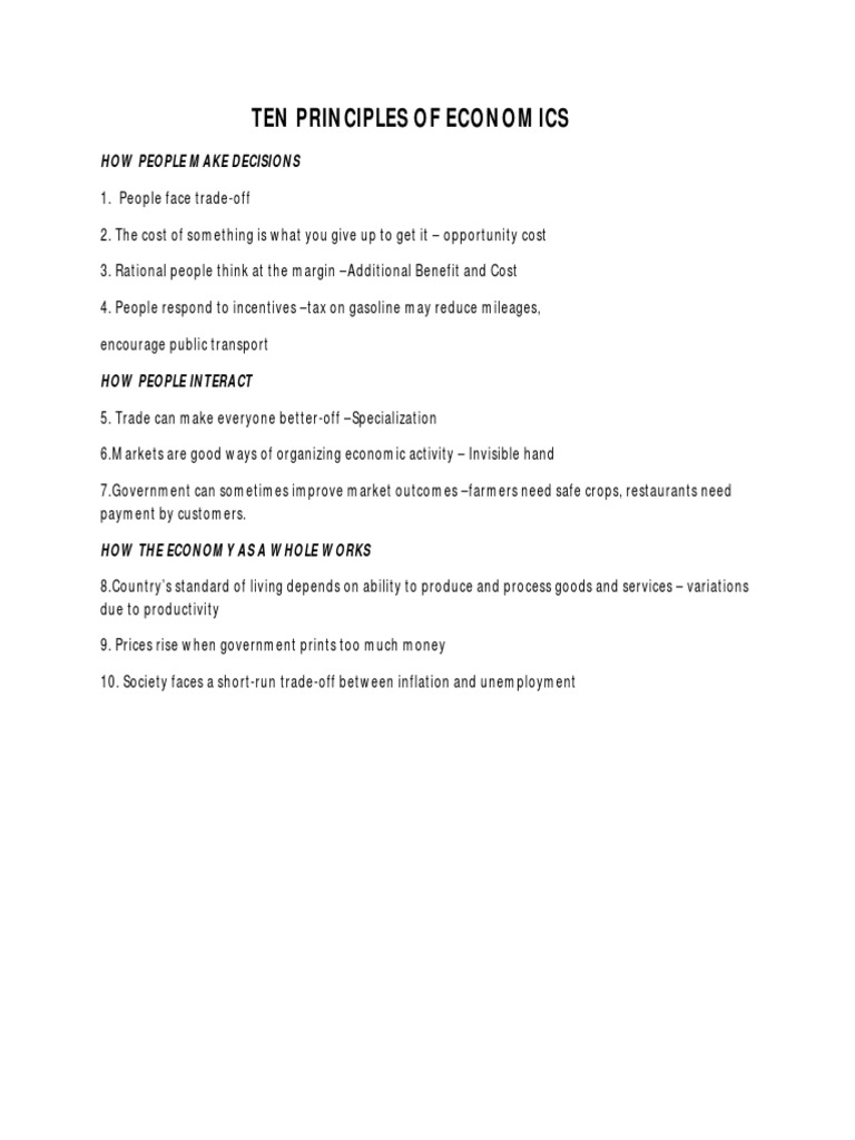 Ten Principles of Economics | PDF