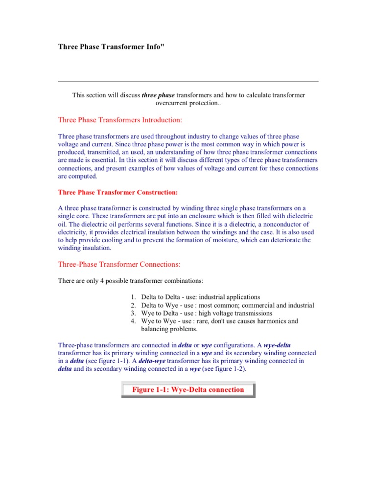 Three Phase Transformer Info | PDF | Transformer | Manufactured Goods