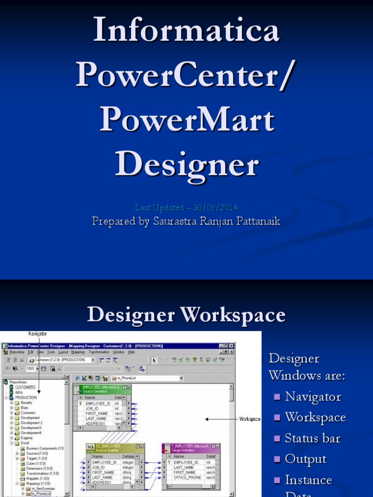An Overview of Informatica PowerCenter/PowerMart Designer Tools and ...