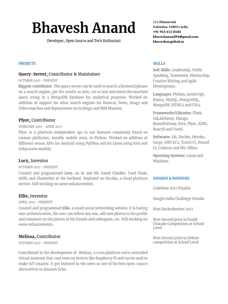 Resume_ Bhavesh Anand | Cross Platform | Computing
