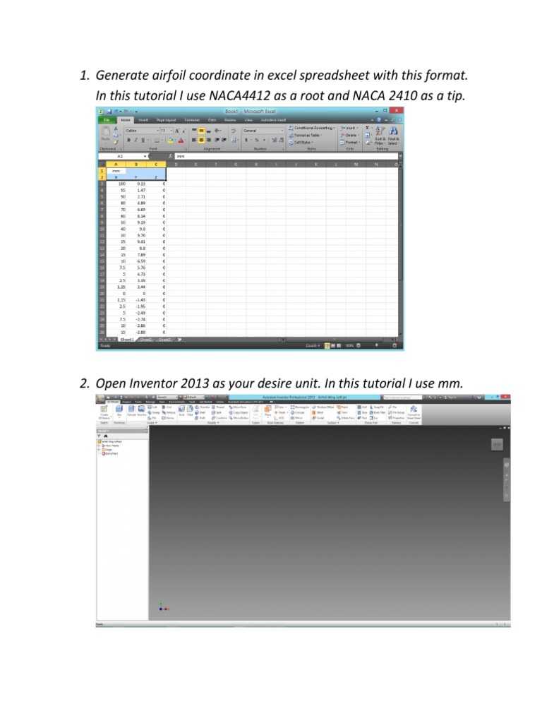 Generate Airfoil Coordinate in Excel Spreadsheet With This Format. in ...