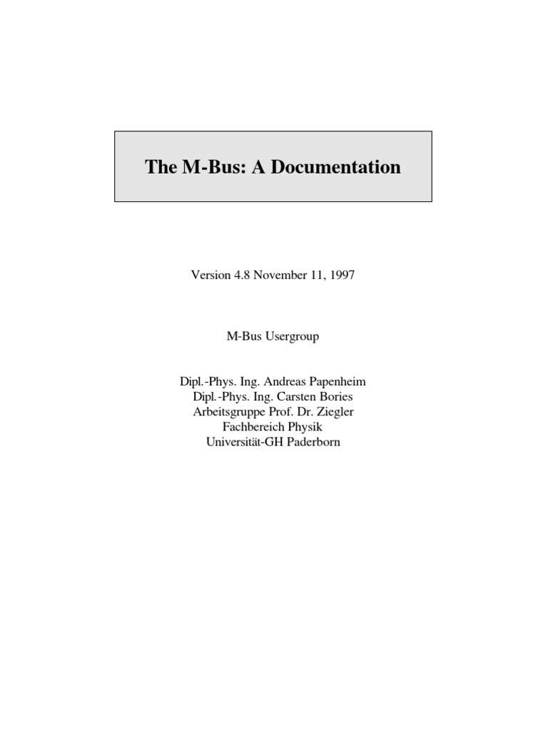 The Definitive Guide to the M-Bus Protocol | PDF | Osi Model | Network ...