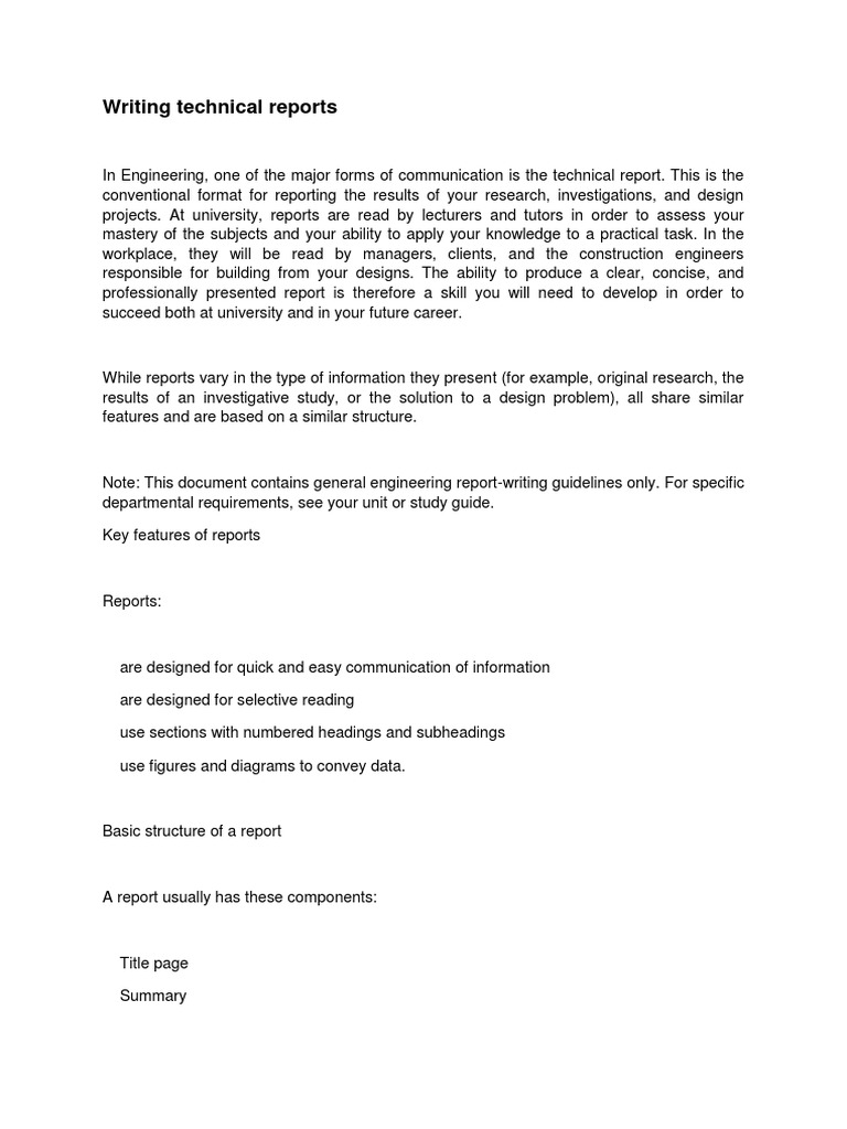 Writing A Technical Report | PDF
