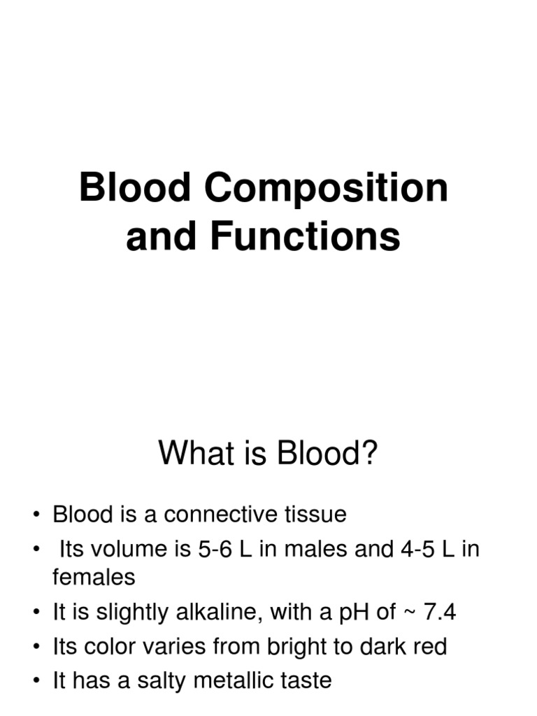 Blood Composition and Functions | PDF | Granulocyte | Platelet