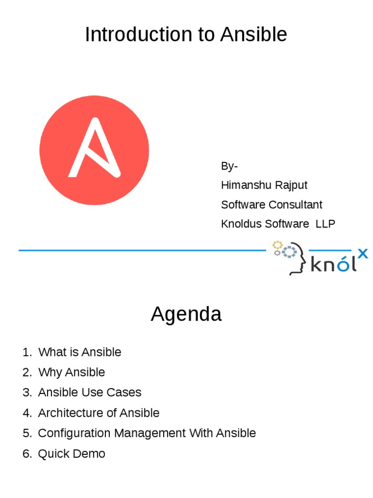Introduction To Ansible: By-Himanshu Rajput Software Consultant Knoldus Software LLP | PDF ...