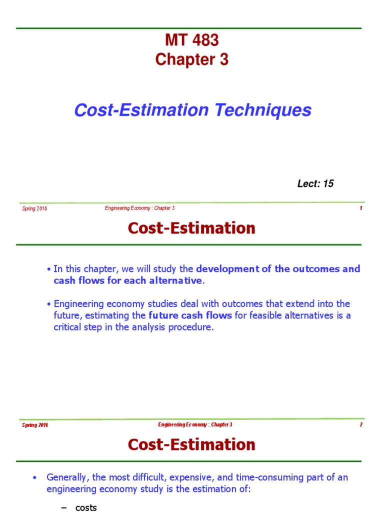 Cost-Estimation Techniques Guide | PDF | Top Down And Bottom Up Design ...