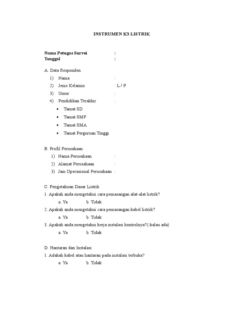 Instrumen K3 Listrik | PDF