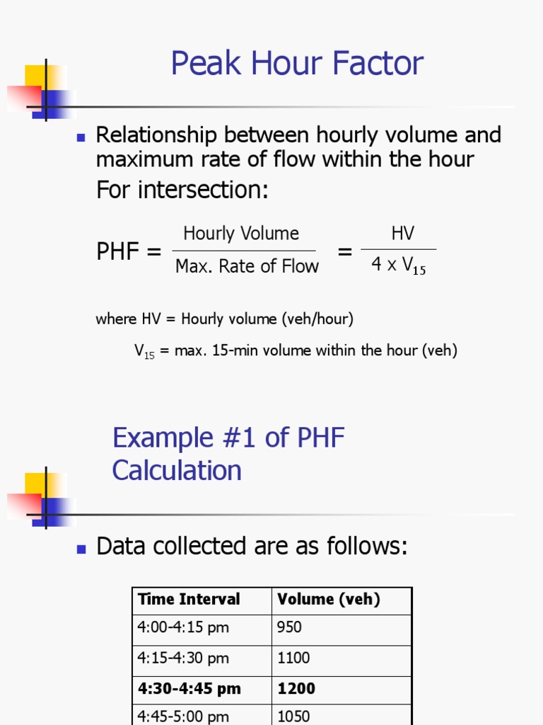 Peak Hour Factor (TRAFFIC ENGINEERING BFC 32302) | PDF