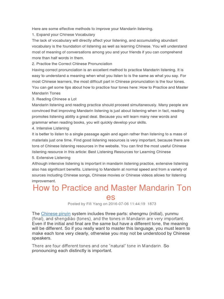 Here Are Some Effective Methods To Improve Your Mandarin Listening