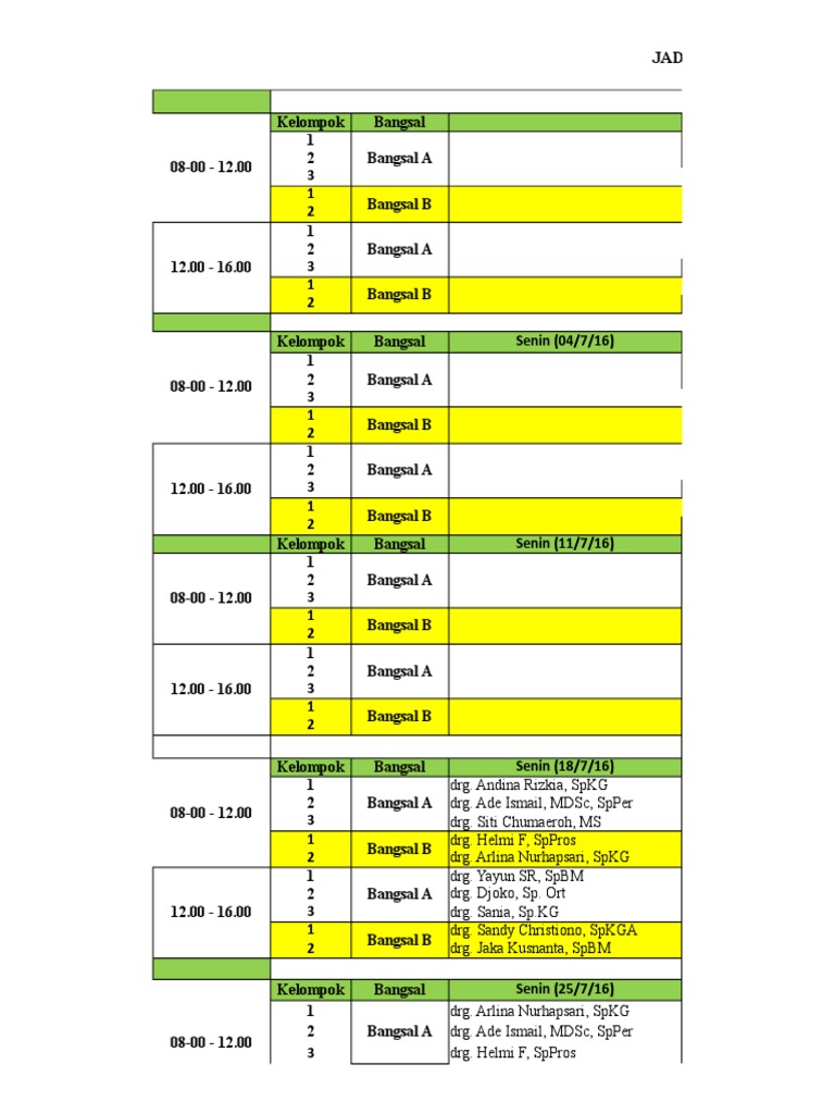 Jadwal SPV Bulan Juli 2016 | PDF