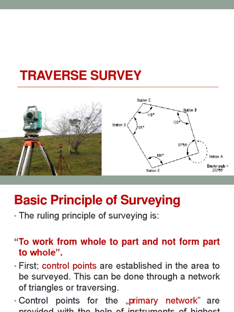 CIVE1206 1710 Week 10 Traverse Surveying | PDF | Surveying | Angle