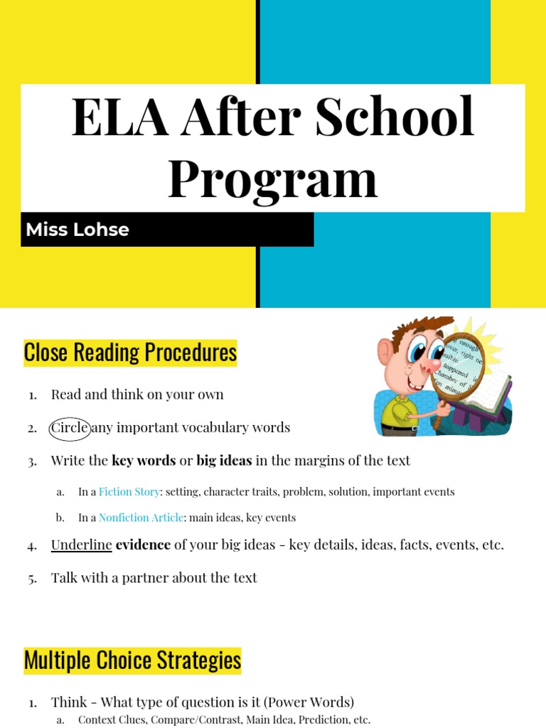 Ela After School Program | PDF