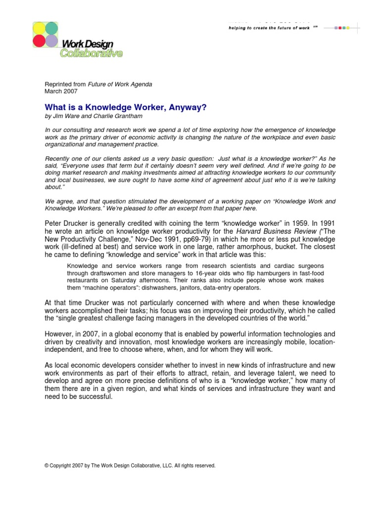 What Is Knowledge Worker | PDF | Knowledge | Business