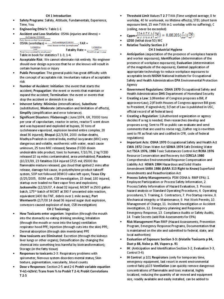 Exam 1 Cheat Sheet | PDF | Resource Conservation And Recovery Act ...