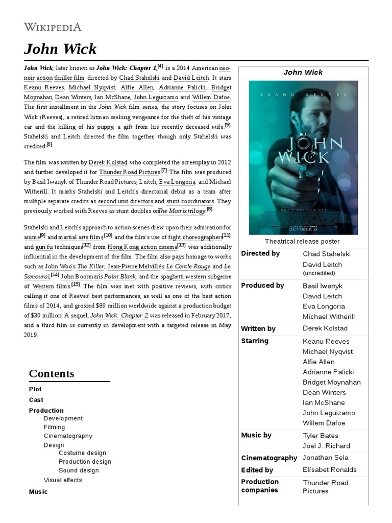John Wick Pdf Leisure
