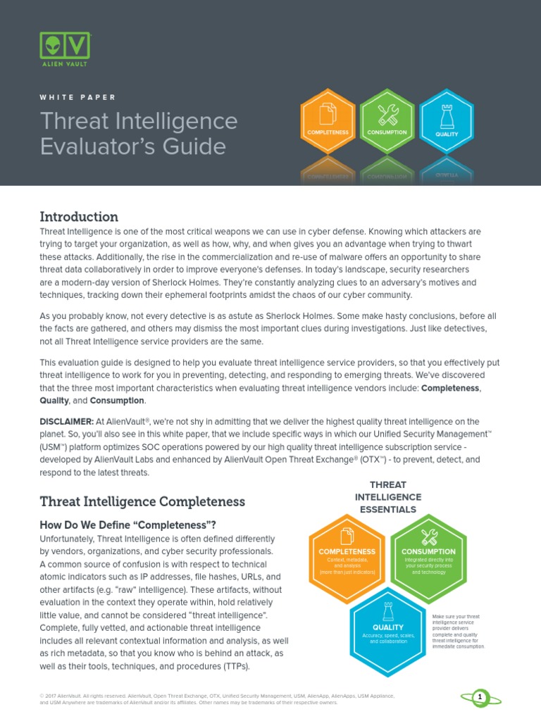Threat Intel Evaluators Guide | PDF | Threat (Computer) | Computer Security
