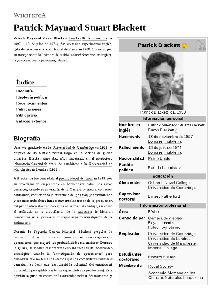 Patrick Maynard Stuart Blackett | PDF | Science | Física