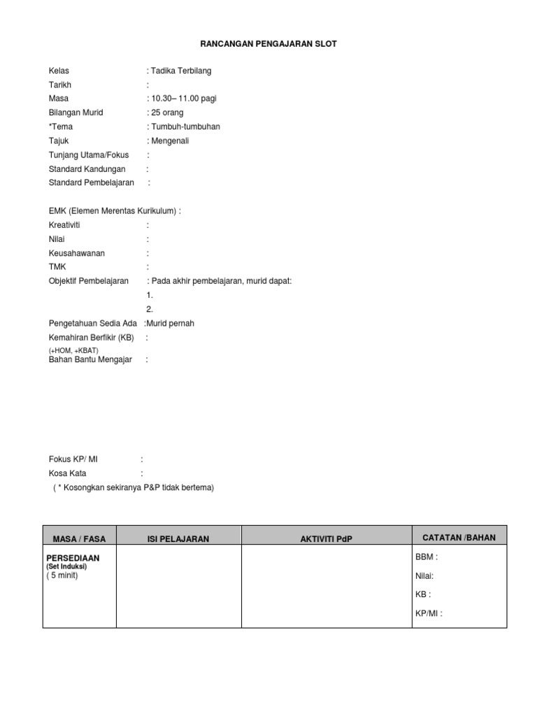 Format Baru RPS Pra | PDF