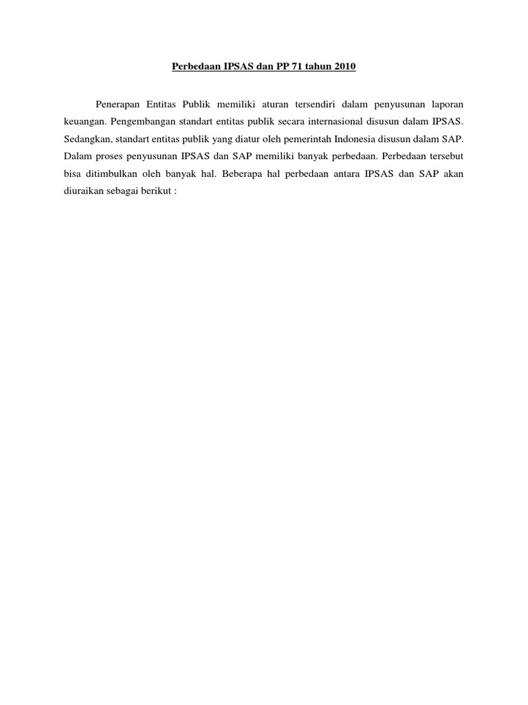 Perbandingan IPSAS dan SAP di Indonesia | PDF
