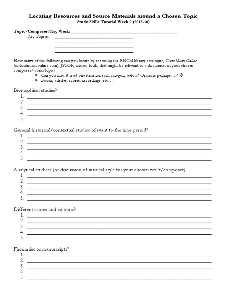 Finding Sources Worksheet | PDF | Libraries | Information Science