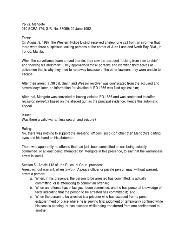 PP vs. Mengote | PDF