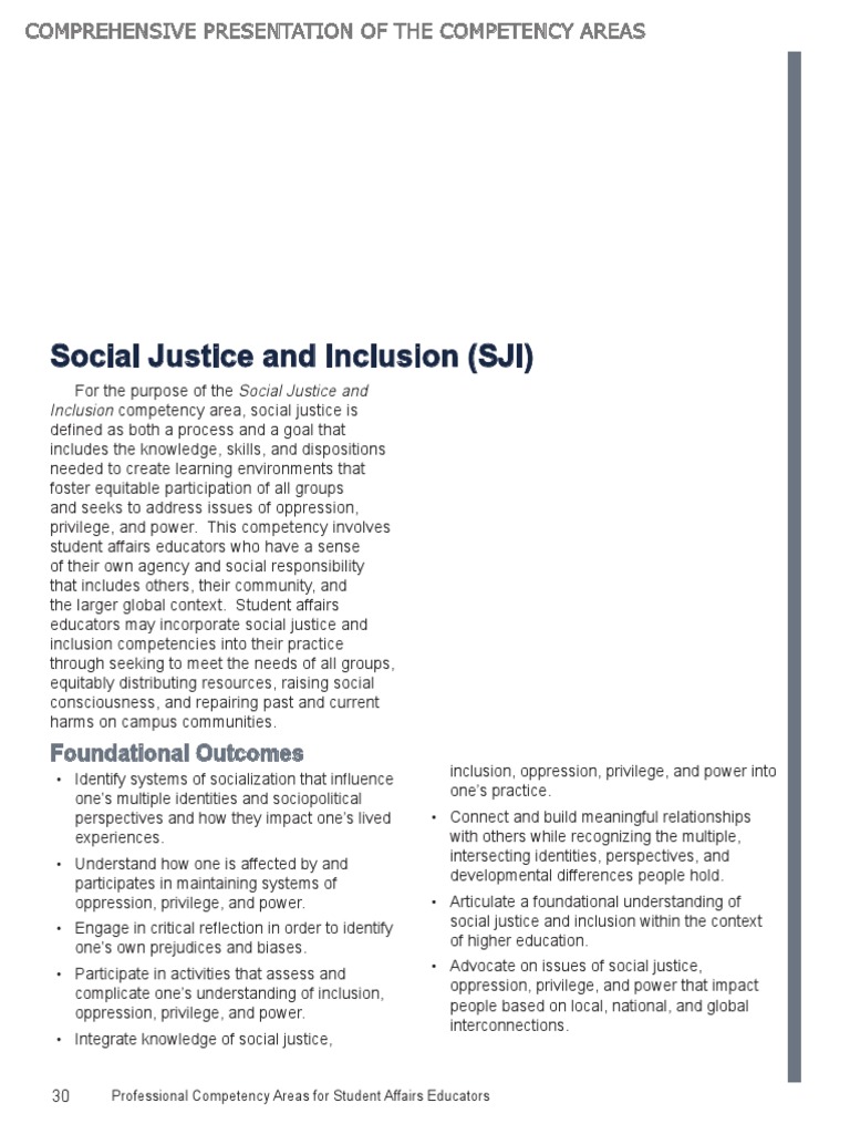 Acpa Naspa Professional Competencies Final | PDF | Inclusion (Education ...