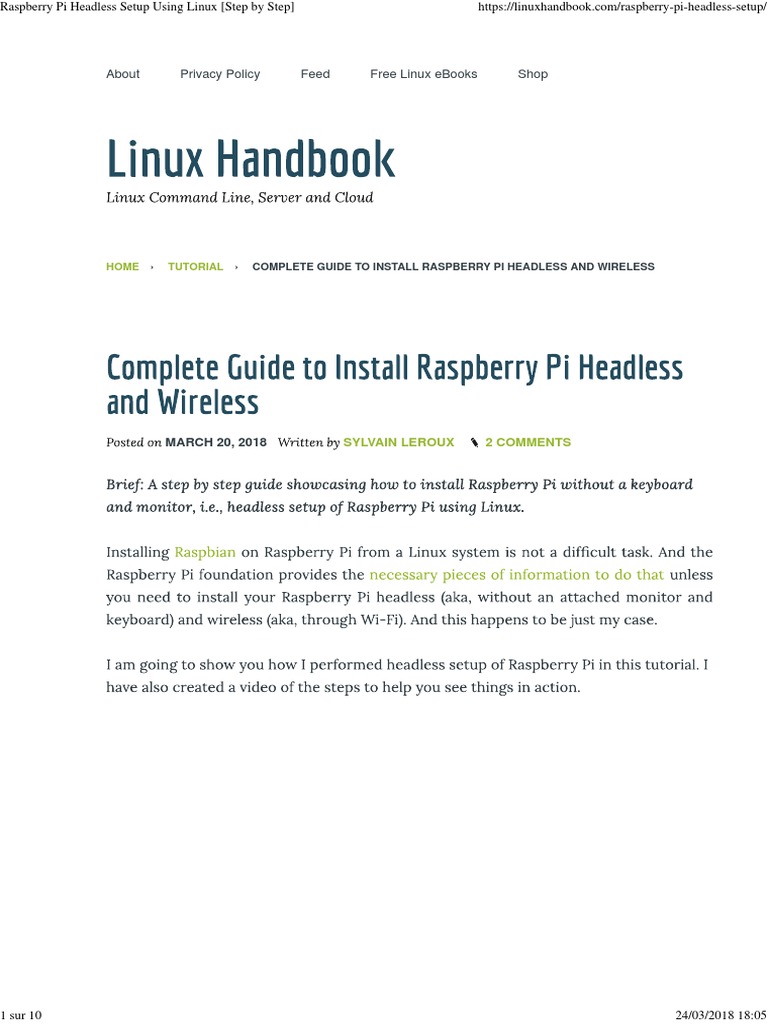 Raspberry Pi Headless Setup Using Linux Step By Step Pdf Unix Software System Software