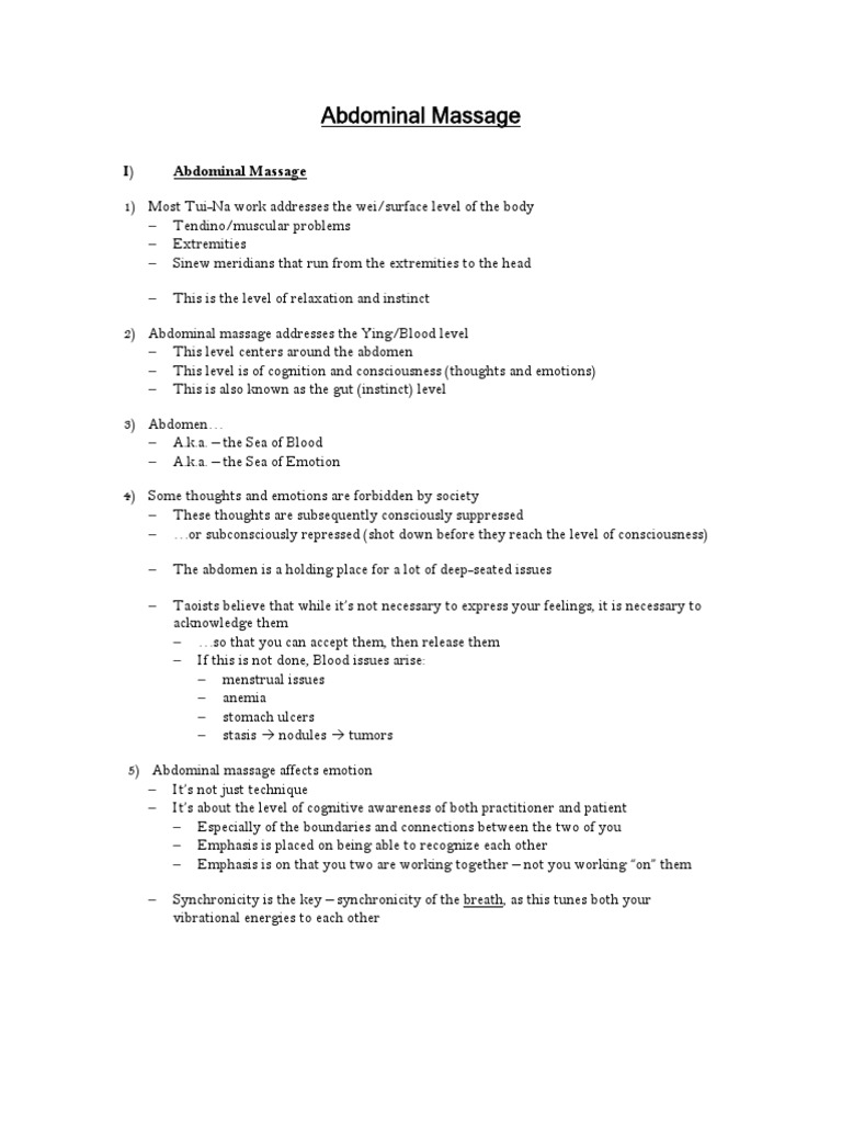 Abdominalmassagepdf Abdomen Massage