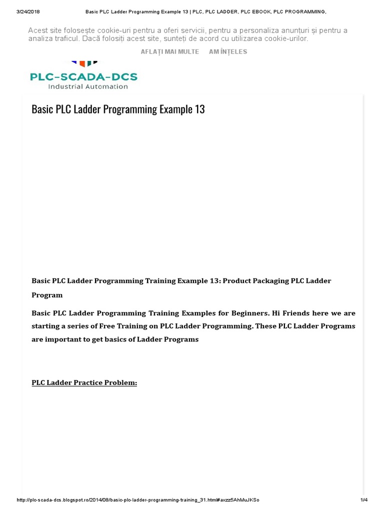 Basic PLC Ladder Programming Example 13 | PDF